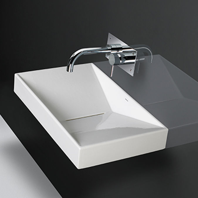 BIM objects - Free download! Flux wall hung Washbasin | BIMobject