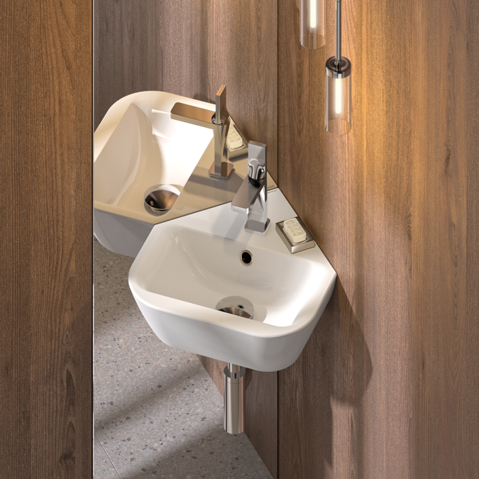 BIM objects - Free download! Look corner wall mounted basin | BIMobject