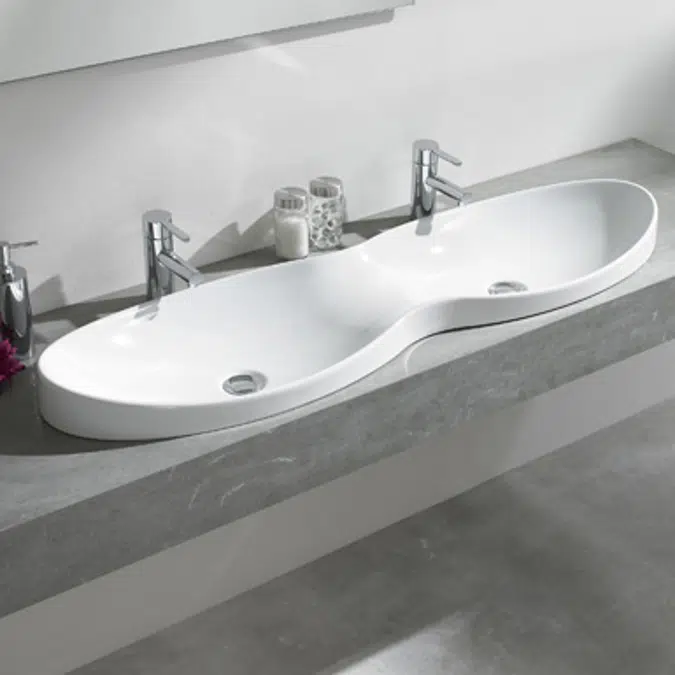 BIM objects - Free download! Klea Countertop washbasin double basins ...