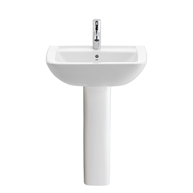 BIM objects - Free download! Smart square Wash-basin 600 x480 mm ...