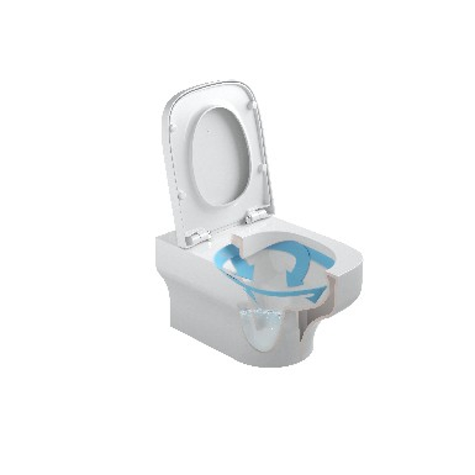 BIM objects - Free download! Mid wall-hung WC pan 540x360 CLEAN RIM ...