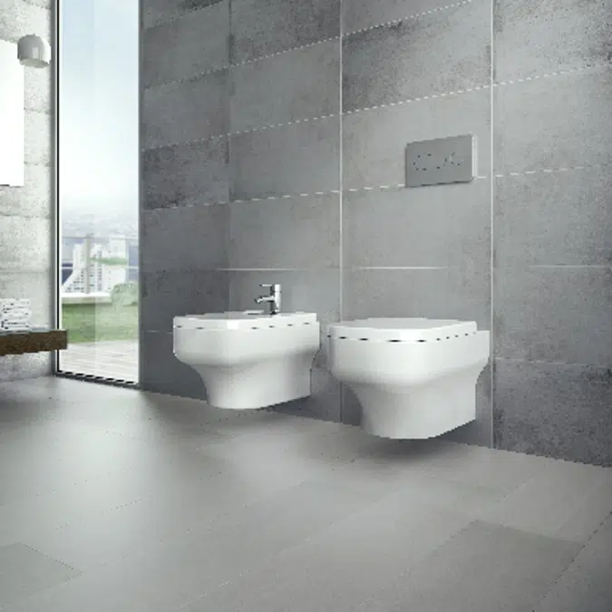 BIM objects - Free download! Mid wall-hung WC pan 540x360 CLEAN RIM ...