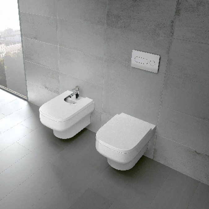 BIM objects - Free download! Mid wall-hung WC pan 540x360 CLEAN RIM ...