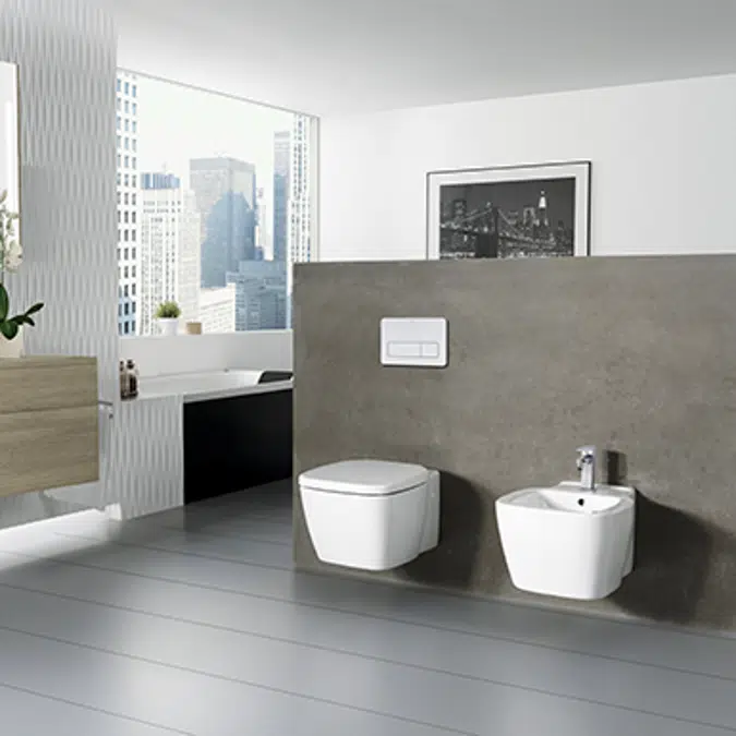 BIM objects - Free download! Universal Wall hung WC pan 560x390 | BIMobject