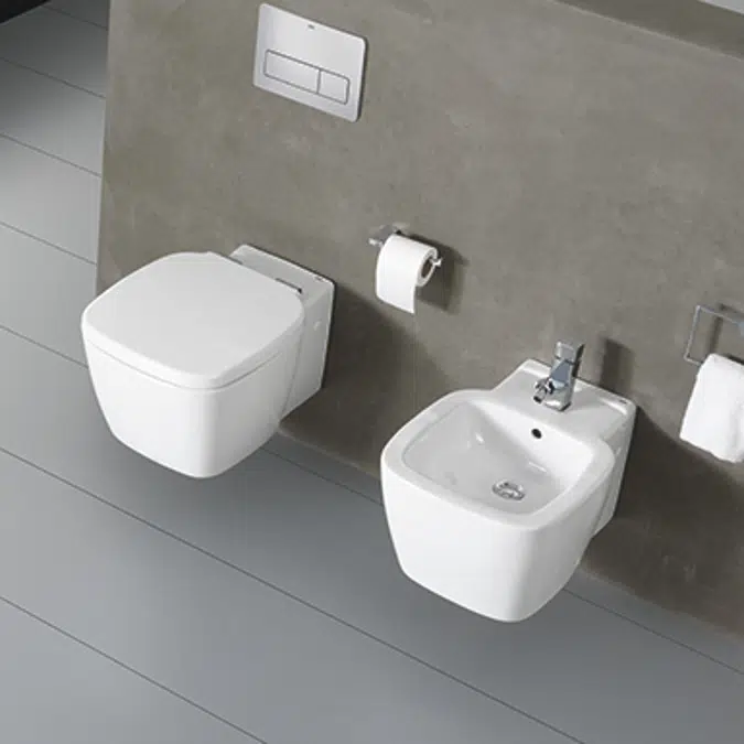 BIM objects - Free download! Universal Wall hung WC pan 560x390 | BIMobject