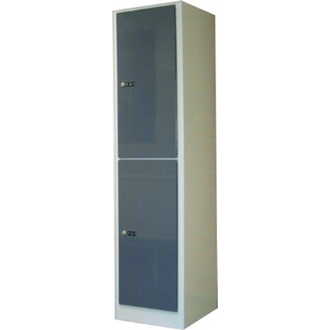 BIM objects - Free download! 2-Compartment Locker Flat Steel Door W:300 ...