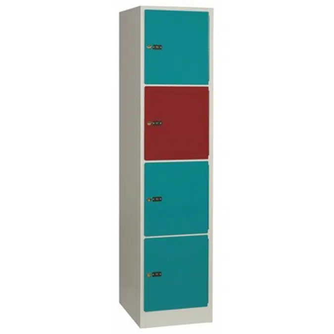 BIM objects - Free download! 4-Compartment Locker Flat Steel Door W:300 ...