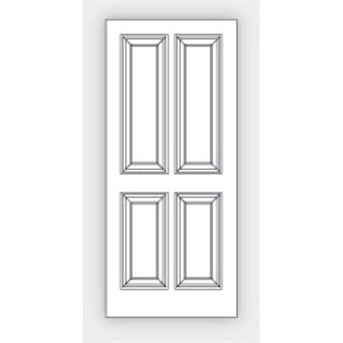 BIM objects - Free download! Panel Doors - 4 Panel Design | BIMobject