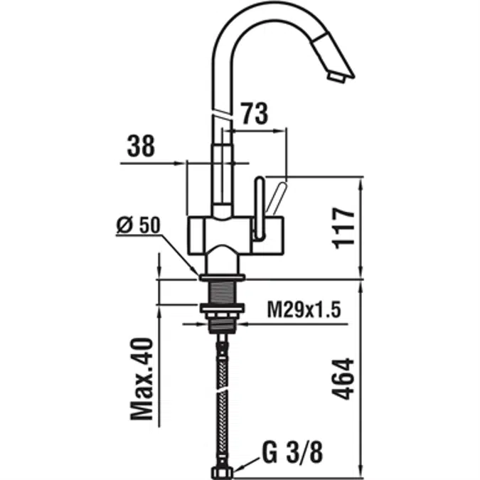 BIM objects - Free download! Twinflex, Kitchen faucet | BIMobject