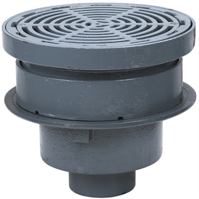 BIM objects - Free download! Area Drain with 12 in. Round Adjustable Top, Grate Supported by ...