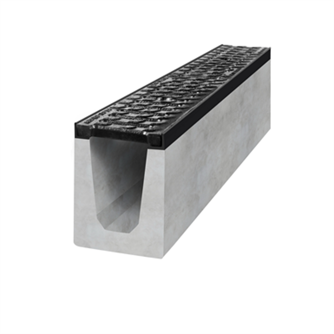 BIM objects - Free download! Concrete drainage channel V100 class B125 ...