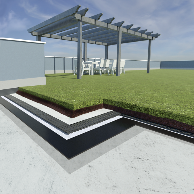 BIM nesneleri - Ücretsiz indirin! Green Roof waterproofing with ...