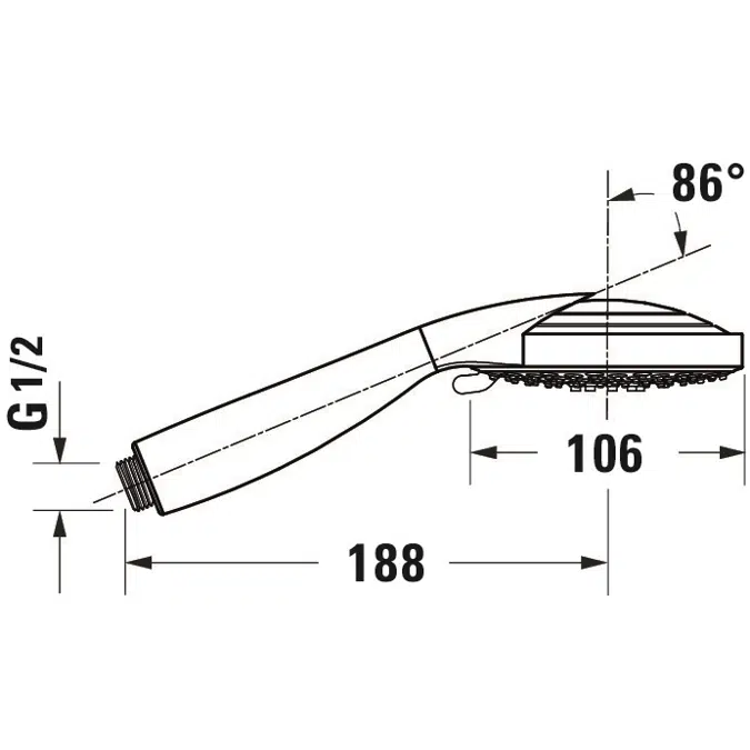 BIM objects - Free download! Hand shower 241x106x60 mm - UV0650009 ...