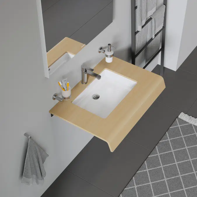 BIM objects - Free download! Vero Vanity washbasin White High Gloss 485 ...