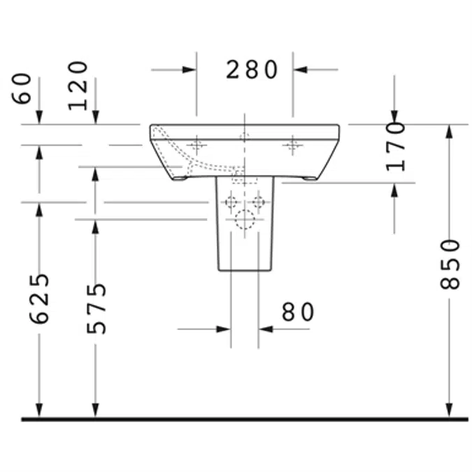 BIM objects - Free download! DuraStyle Washbasin 231955 | BIMobject