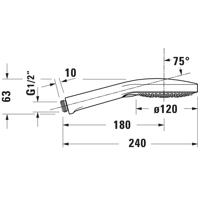 BIM objects - Free download! Hand shower 240x120x63 mm - UV0650017 ...