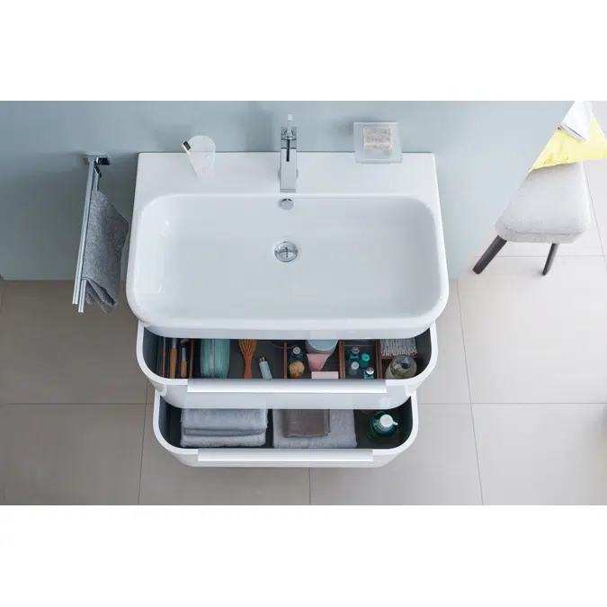 BIM objects - Free download! Happy D.2 Vanity washbasin White High ...