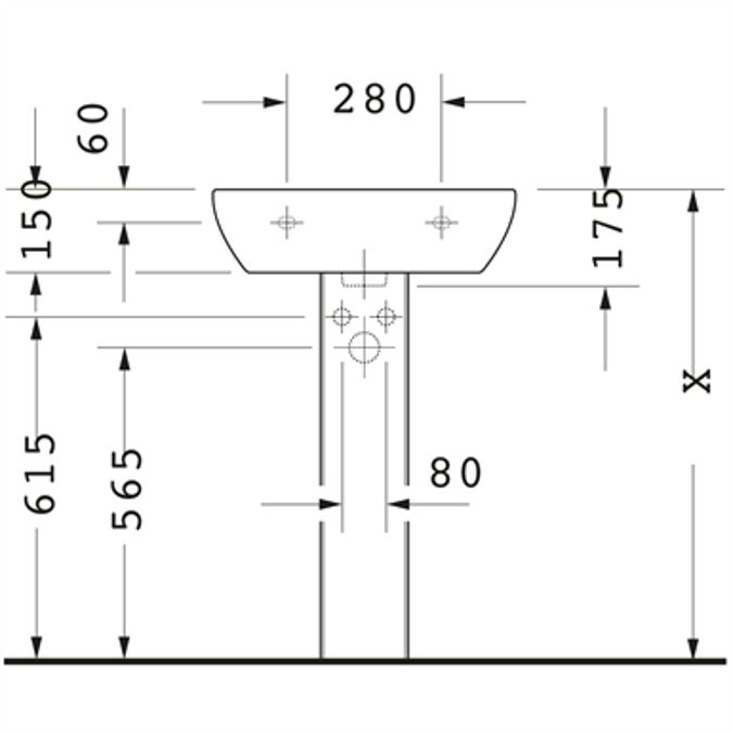 BIM objects - Free download! D-Code Washbasin 231055 | BIMobject