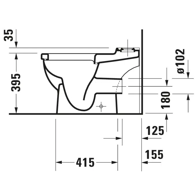 BIM objects - Free download! Starck 3 Toilet close-coupled 012609 ...