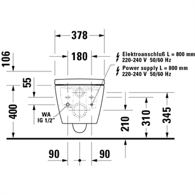 BIM objects - Free download! ME by Starck wall-mounted toilet 251009 ...