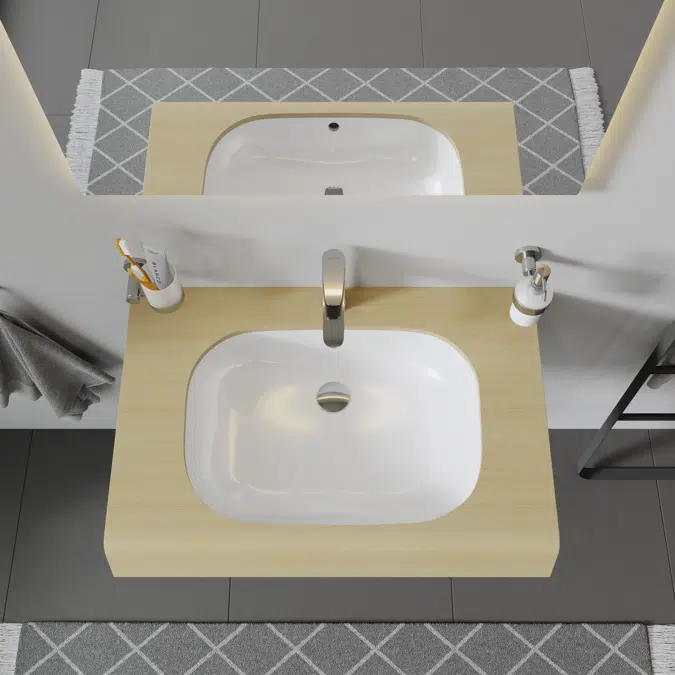 BIM objects - Free download! D-Code Vanity washbasin White High Gloss ...