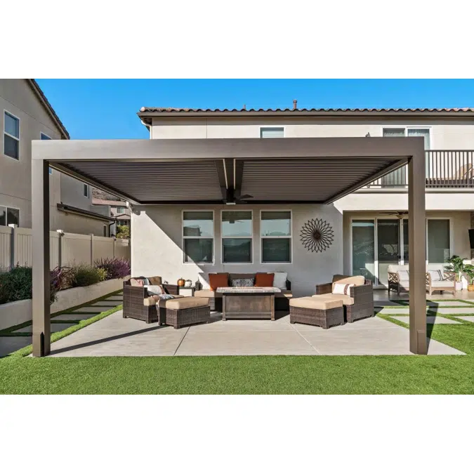 BIM objects - Free download! Signature Louvered Roof Pergola Backyard ...