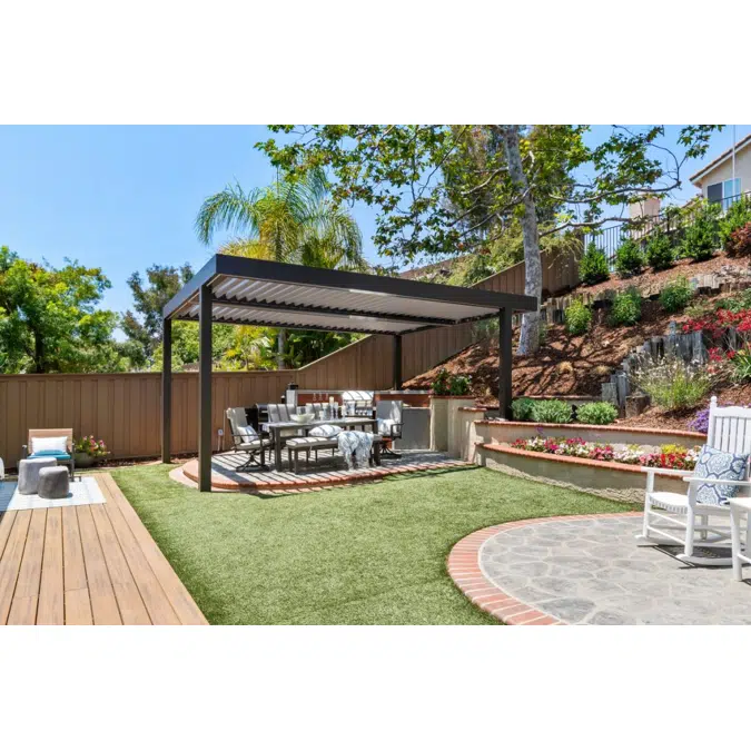 BIM objects - Free download! Signature Louvered Roof Pergola Garden ...