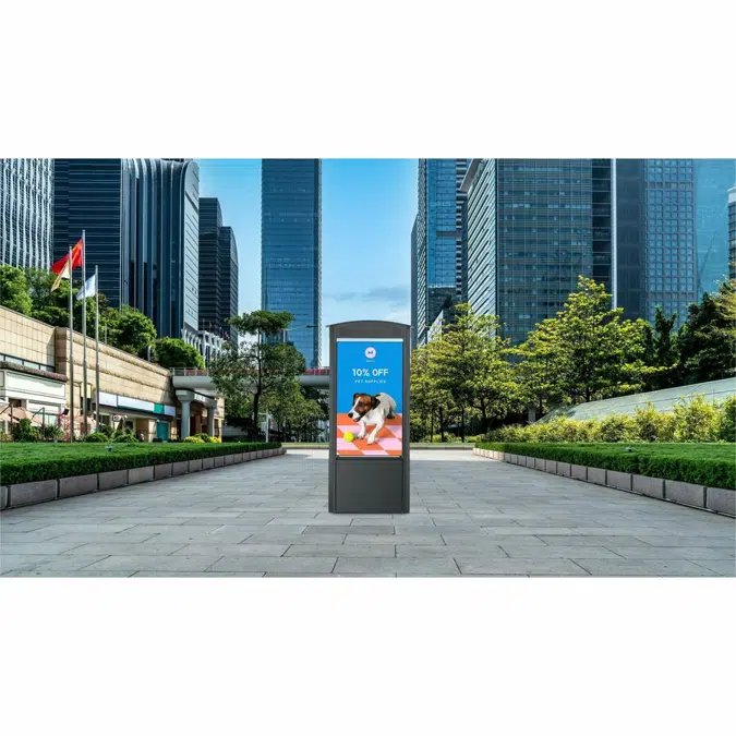 BIM objects - Free download! Peerless-AV® Smart City Kiosk with 55 ...