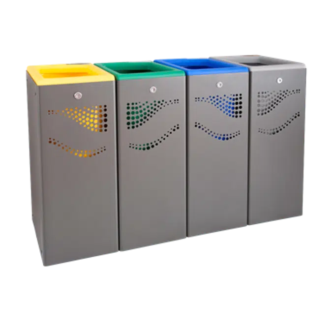 BIM objects - Free download! 4 Units bin for recycling | BIMobject