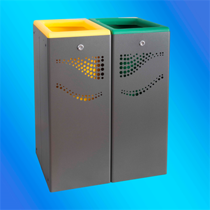 BIM objects - Free download! 4 Units bin for recycling | BIMobject