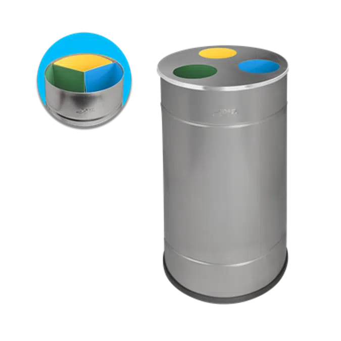BIM objects - Free download! COMPACT RECYCLING STATION WITH LID, MADE ...