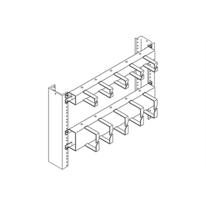 BIM objects - Free download! 19" Horizontal Wire Management Panel ...