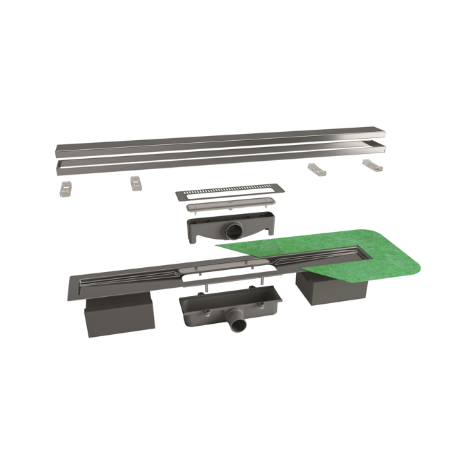 BIM objects - Free download! Linear shower drain PP Drain Aqua | BIMobject