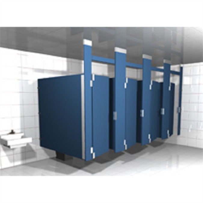 BIM objects - Free download! Solid Plastic Toilet Partitions Ceiling Hung | BIMobject