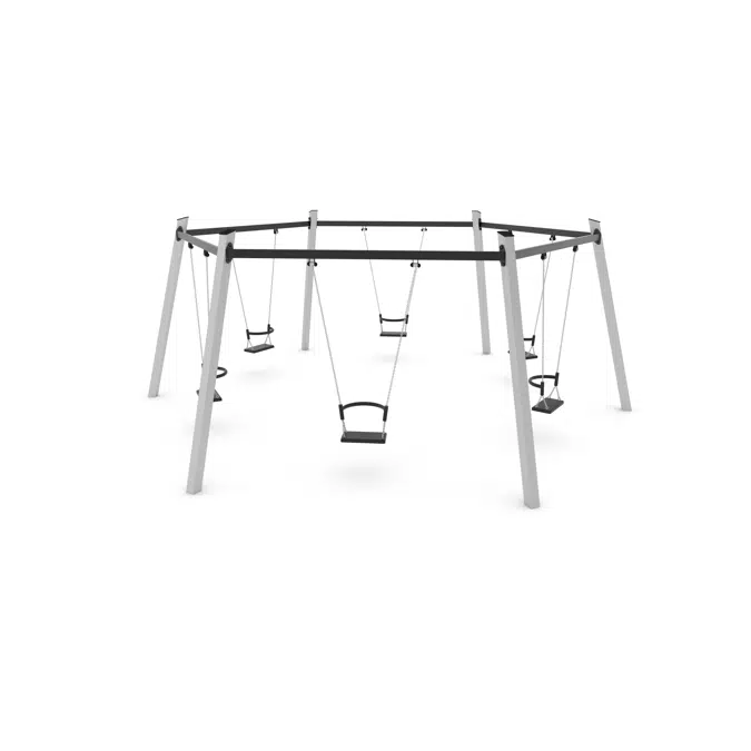 BIM objects - Free download! SWING ST Swing set for 6 seats, galvanized ...
