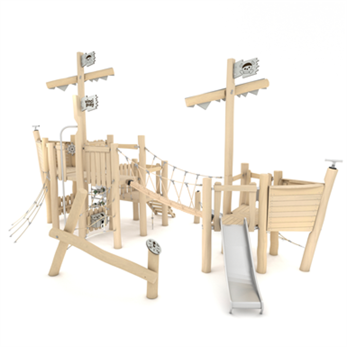 BIM objects - Free download! ROBINIA Pirate ship L | BIMobject