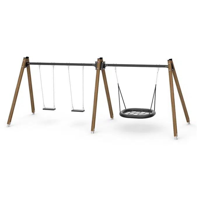 BIM objects - Free download! SWING WD 3 seats (2 flat seats R1+ 1 ...