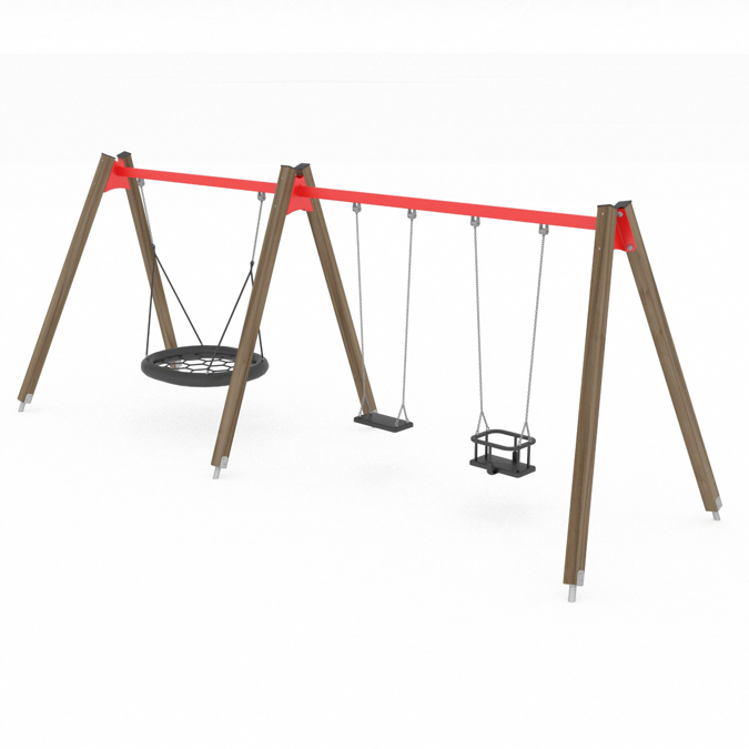 BIM objects - Free download! SWING WD 3 seats (2 flat seats R1+ 1 ...