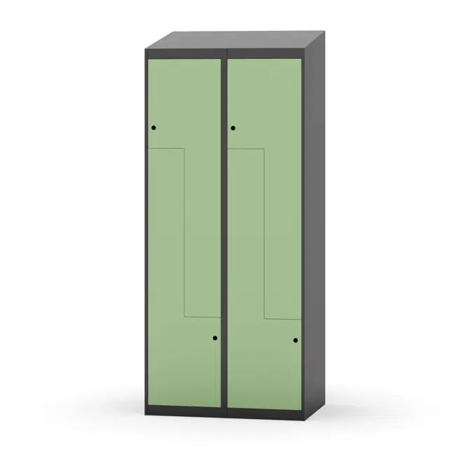 Objetos BIM - ¡Descarga gratis! Skolskåp Novis Z sluttande tak 4 fack B80 | BIMobject