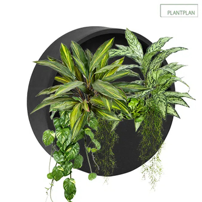 BIM objects - Free download! Black Wall Mounted Planter - 500mm ...