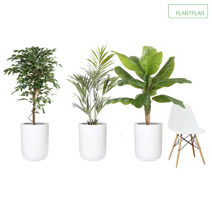 BIM objects - Free download! 3 x White Gloss Planters - Mixed Replica ...