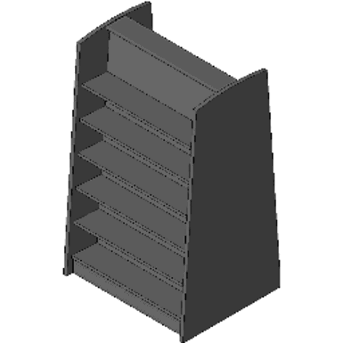 BIM objects - Free download! Bookcase Dual Sided Tapered Display Book ...