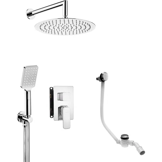 Objetos BIM - ¡Descarga gratis! Hiacynt, Concealed bathtub set, with ...