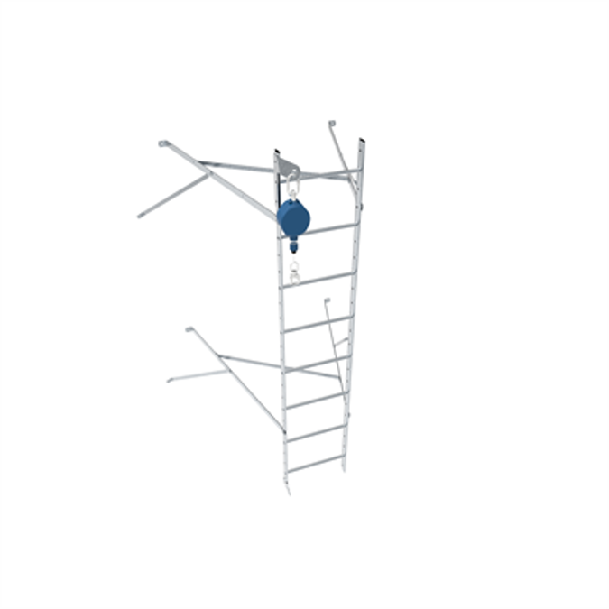 BIM objects - Free download! Wall ladder system with 1250 offset ...