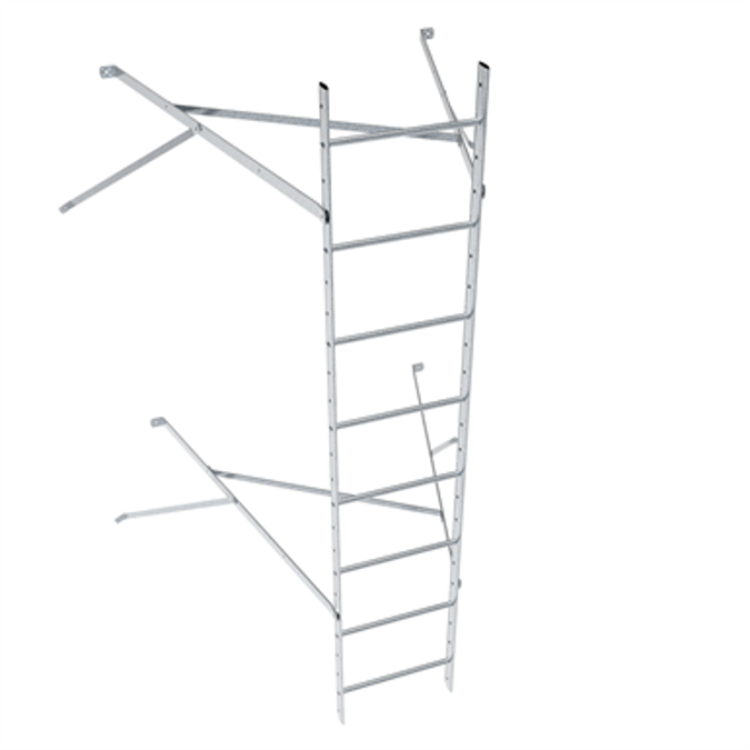 BIM objects - Free download! Wall ladder system with 1250 offset ...