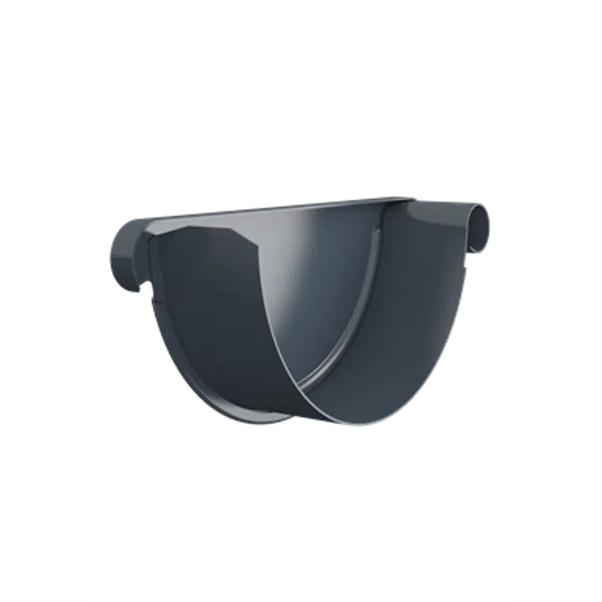 BIM objects - Free download! Right stop end for half round gutter 190 ...