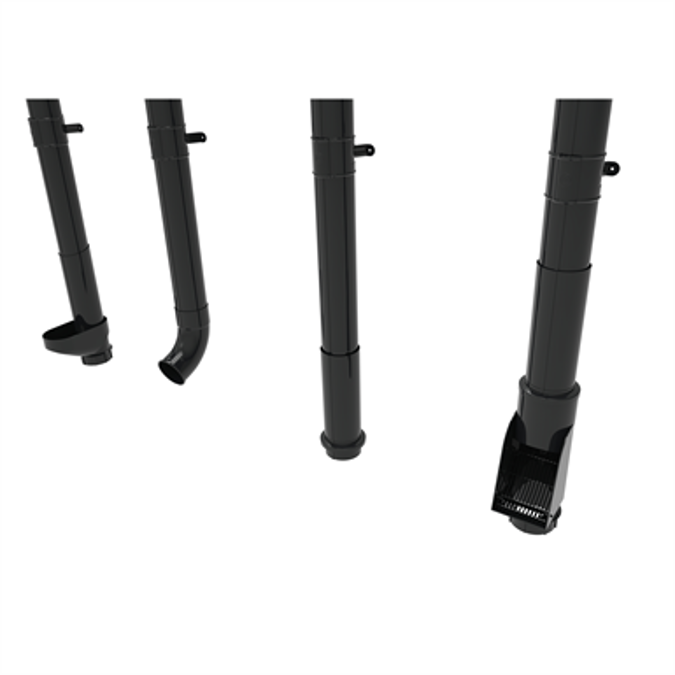 BIM objects - Free download! Round downpipe system 100 for half round ...