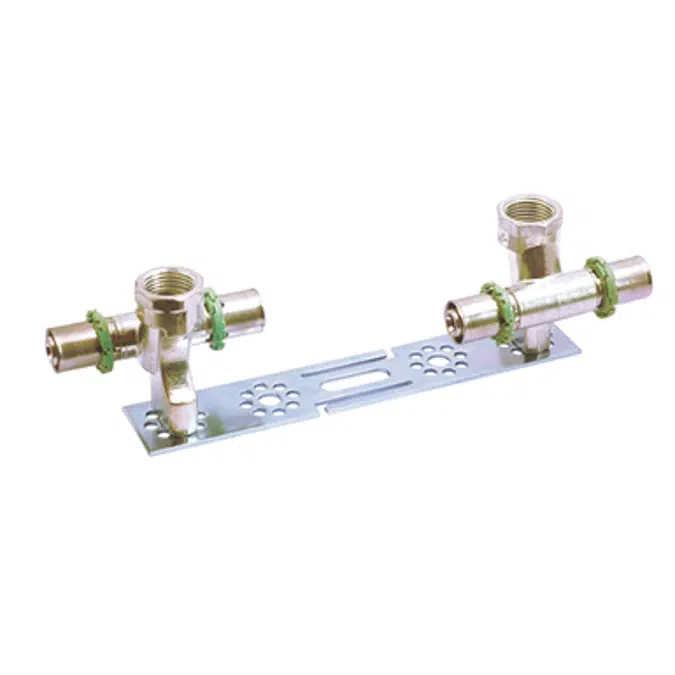 BIM objects - Free download! Support with 2 female tee adjustable ...