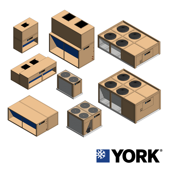BIM objects - Free download! YORK® Commercial Split Systems 7-50 Tons ...