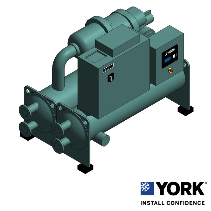 BIM objects - Free download! YVWE VSD Water Coooled Screw Chiller Style A | BIMobject